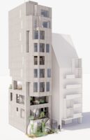 平田晃久建築設計事務所が設計した〈Urban Green〉が南大塚にまもなく竣工、前面の公園との融合を意識した、SOHO型集合住宅とオフィス、テナントからなる複合施設 - TECTURE ...