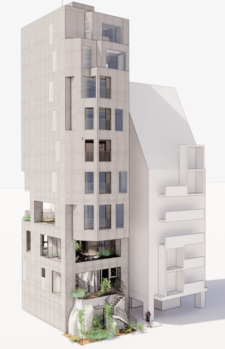 平田晃久建築設計事務所が設計した〈Urban Green〉が南大塚にまもなく竣工、前面の公園との融合を意識した、SOHO型集合住宅とオフィス、テナントからなる複合施設 - TECTURE ...