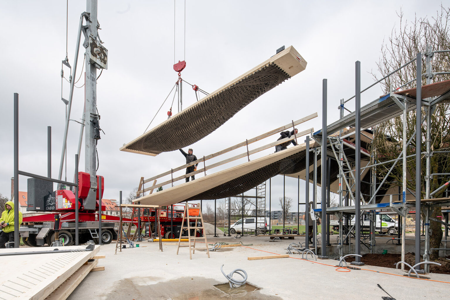 CLTと天然繊維が織りなすバイオベース建築〈ハイブリッド亜麻パビリオン〉ICD、ITKE、IntCDC、ドイツ - TECTURE MAG（テクチャーマガジン） | 空間デザイン・建築メディア