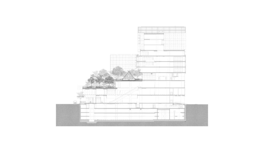 オフィスビルの屋上に建てられた、ガラスと木の瞑想センター〈ガラスパビリオン〉M Space、タイ - TECTURE MAG（テクチャーマガジン） | 空間デザイン・建築メディア