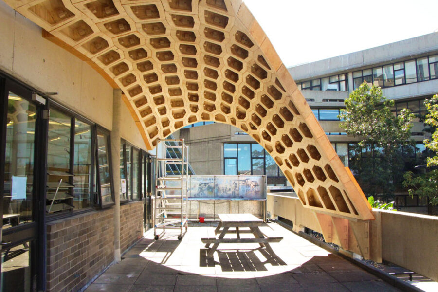 くさび接合の可能性を拡げる曲面屋根〈HexBox Canopy〉DTC、Code-To-Production - TECTURE MAG（テクチャーマガジン） | 空間デザイン・建築メディア